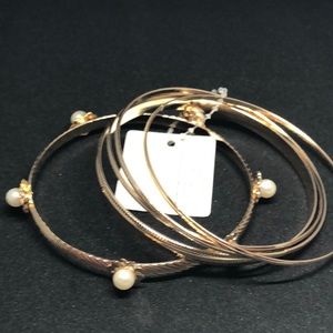 Boutique | Jewelry | Trendy Stack Of Gold Tone Indian Bangle Bracelets ...